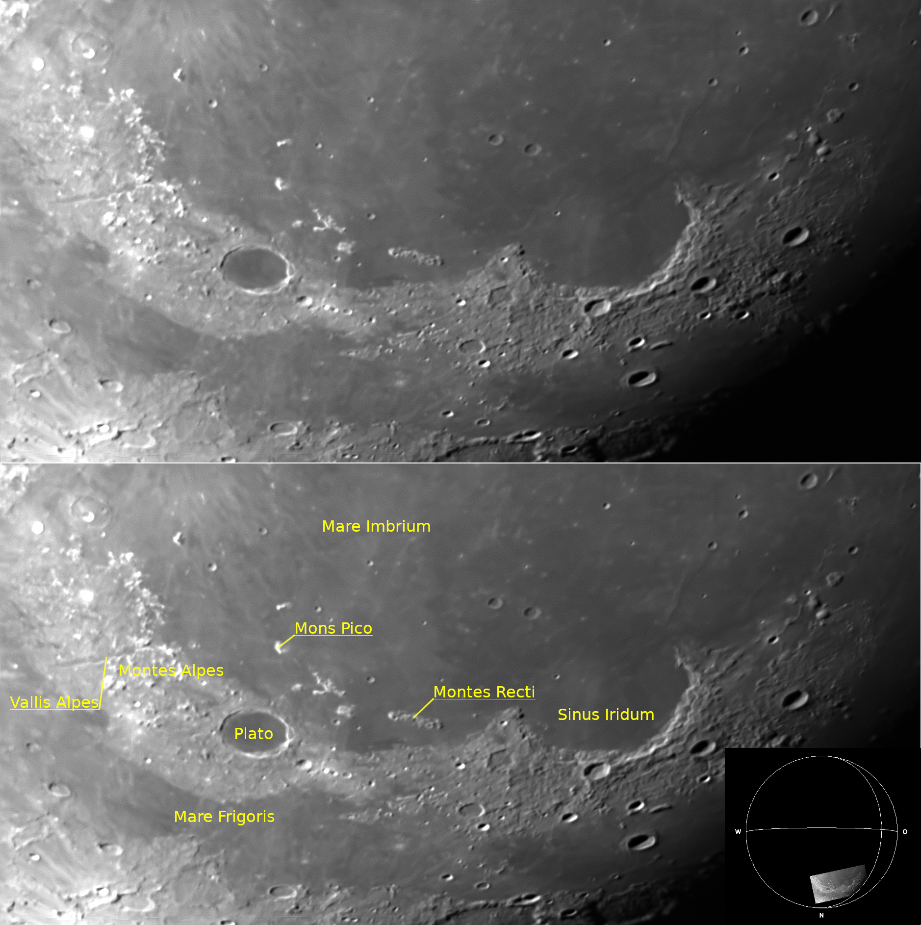 The Moon: Plato and Copernucus craters – Luca Zanini